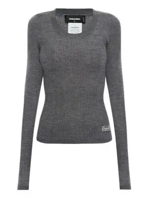 Dsquared2 Crew Neck Long-sleeved Knitwear - Grey
