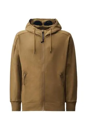 C.P. COMPANY Goggle Detail Zip-up Hoodie - Brown