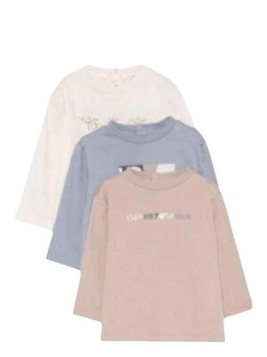 ARMANI Long Sleeve Logo T-shirt 3-pack - Nude