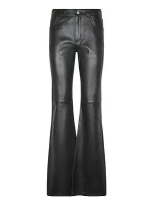 HAIKURE Leather Flare Trousers - Black