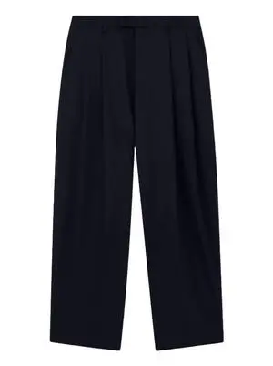 Giorgio Armani Pleated Virgin Wool Crepe Trousers - Navy Blue