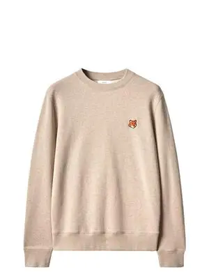 Maison Kitsuné Long-sleeve Sweatshirt With Fox Head Patch - Beige