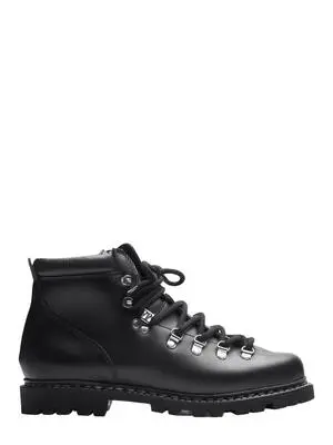 Paraboot Round Toe Lace Up Boots - Black