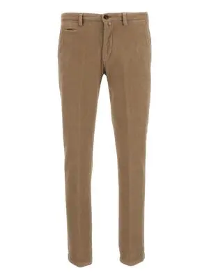 BRIGLIA 1949 Tapered Trousers With Belt Loops - Brown
