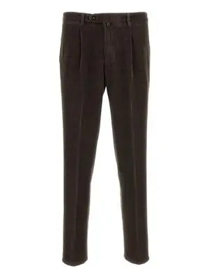 BRIGLIA 1949 Straight-leg Corduroy Pants - Black