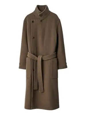 LEMAIRE Wrap Coat In Wool - Thyme