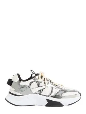 Valentino Garavani Valentino Demivee Lace-Up Sneakers Ivory/ Silver