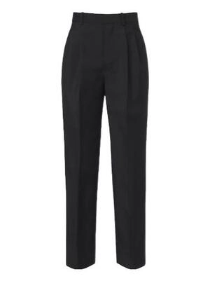 JIL SANDER Pleated Wool And Mohair Straight Leg Trousers - Black