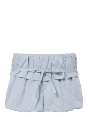 Magda Butrym Belted Striped Cotton And Silk Shorts - Blue