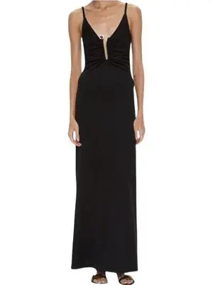 Christopher Esber Sleeveless Maxi Slip Dress With Open Back - Black