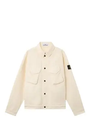 Stone Island Coach Jacket With Anti-drop Finish - Ivory