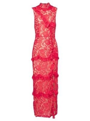 Alessandra Rich Lace Bow Detail Cocktail Dress - Red