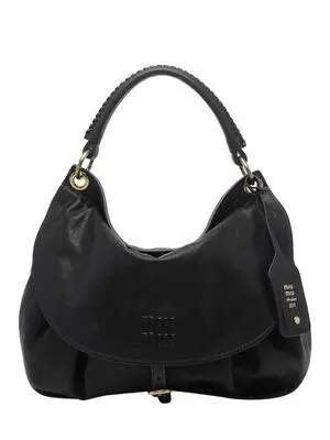Miu Miu Miu Miu Flap Handbag With Top Handle And Brand Logo Black