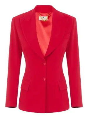 Elisabetta Franchi Lightweight Crêpe Jacket With Criss-cross Lacing - Enthusiastic Red