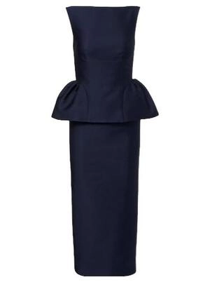 Roland Mouret Peplum Taffeta Cocktail Dress - Blue