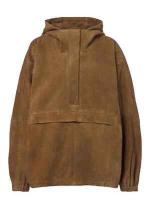 RÓHE Suede Hooded Jacket - Brown