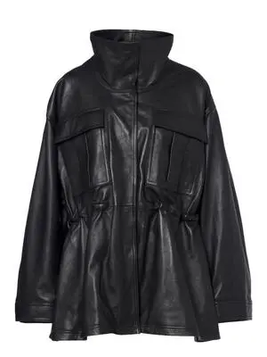 RÓHE Logo Leather Jacket - Black
