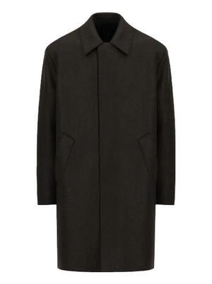Harris Wharf London Pressed Wool Fly Front Zipped Coat - Black
