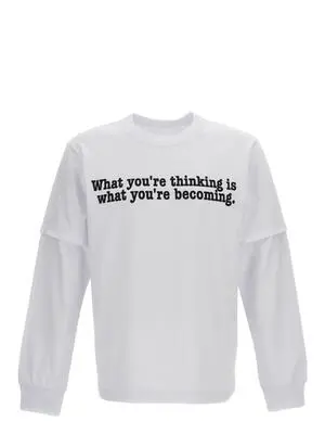 Sacai Muhammad Ali Layered-sleeve T-shirt - White