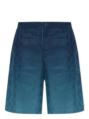 Off-White Printed Elastic-waist Shorts - Navy