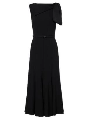 Roland Mouret Asymmetrical Bow Detail Belted Midi Dress - Black
