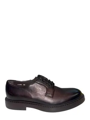 DOUCAL'S Round-toe Lace-up Casual Shoes - Wine Red