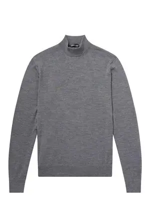 TOM FORD Wool Rollneck Sweater - Gray