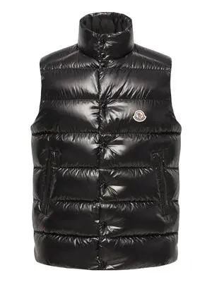 Moncler Moncler Tibb Logo Patch Zip-Up Padded Gilet Black