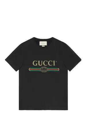 Gucci Oversize Washed T-shirt With Logo - Black