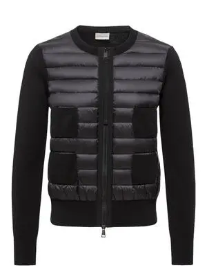 Moncler Padded Wool Zip-up Cardigan - Black