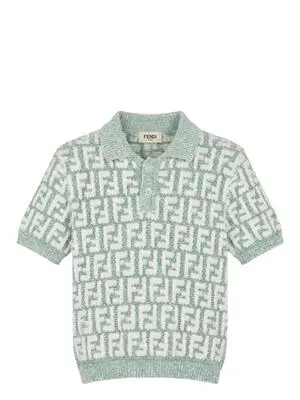 Fendi Short Sleeve Knit Polo Shirt - Green