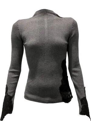 Pinko Samoa Lace-insert Crewneck Jumper - Black