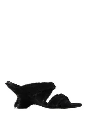 Dries Van Noten 75mm Pony-hair Sculpted-heel Sandals - Black