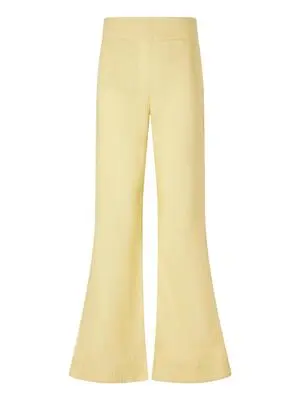 Alix Of Bohemia Farah Sunlight Wool And Linen-blend Flared Pants - Yellow