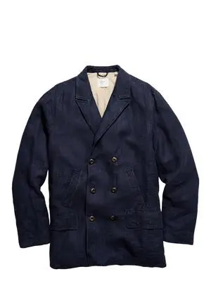 Billy Reid Canvas Linen Bond Peacoat - Navy