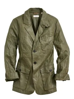 Billy Reid Coated Linen Hacking Jacket - Shadow