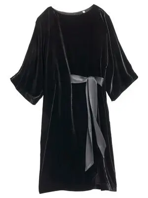 Billy Reid Velvet Tie Waist Dress - Black