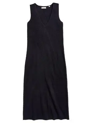 Billy Reid Ribbed V-neck Midi Dress - Black