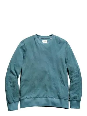 Billy Reid Billy Reid Crinkle Knit Crew With Self-Fabric Elbow Patches Blue