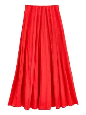 Billy Reid Sunray Pintuck Skirt - Flame