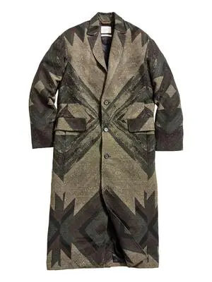 Billy Reid Plank Jacquard Overcoat - Navy Multi