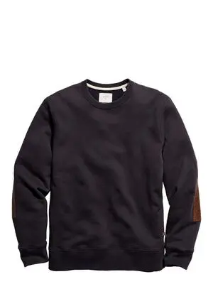 Billy Reid Dover Sweatshirt With Distressed Leather Elbow Patches - Black