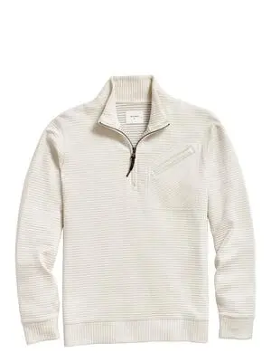 Billy Reid Quilted Half Zip With Asymmetric Pocket - White