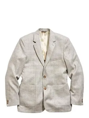 Billy Reid Textured Plaid Silk Wool Walton Jacket - Silver