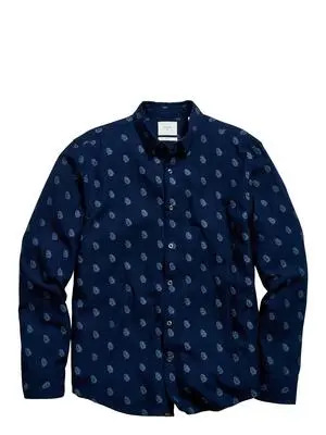 Billy Reid Pelican Paisley Jacquard Wilson Shirt - Blue