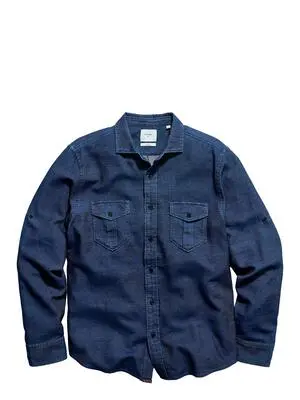 Billy Reid Cotton Dobby Scout Shirt - Blue