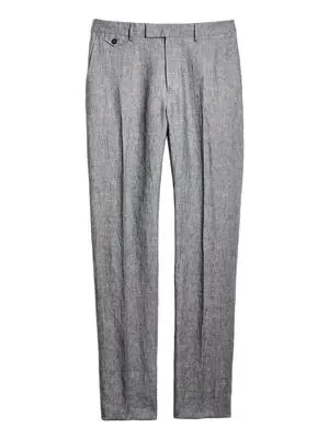 Billy Reid Linen Flat Front Trousers - Grey