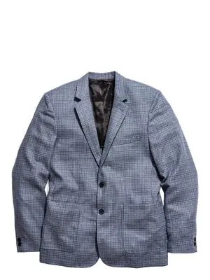Billy Reid Micro Plaid Silk Wool Walton Jacket - Blue