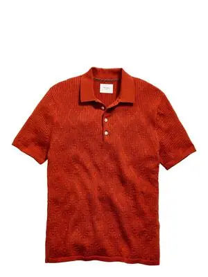 Billy Reid Diamond Sweater Polo - Umber