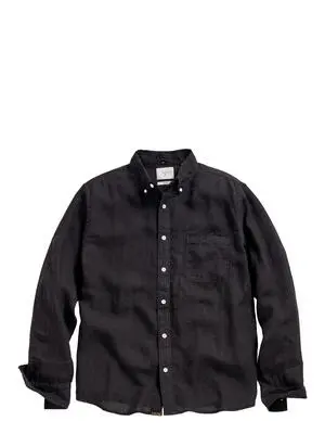 Billy Reid Tuscumbia Linen Shirt Button Down - Black
